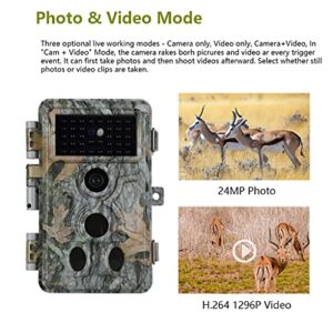 2-Pack Trail Camera 32MP 1296P H.264 MP4 Video No Glow 90ft Night Vision 0.1S Trigger Speed Motion Activated Waterproof IP66 Game Cam for Wildlife Hunting or Home Surveillance