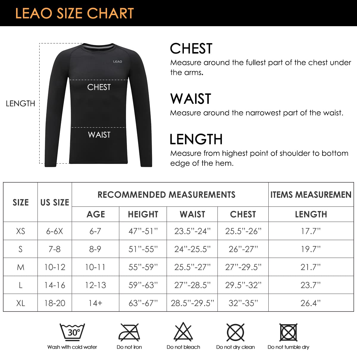 LEAO Youth Boys Compression Shirt Long Sleeve Fleece Quick Dry Sports Baselayer Soccer Baseball Basketball Undershirt Royal L