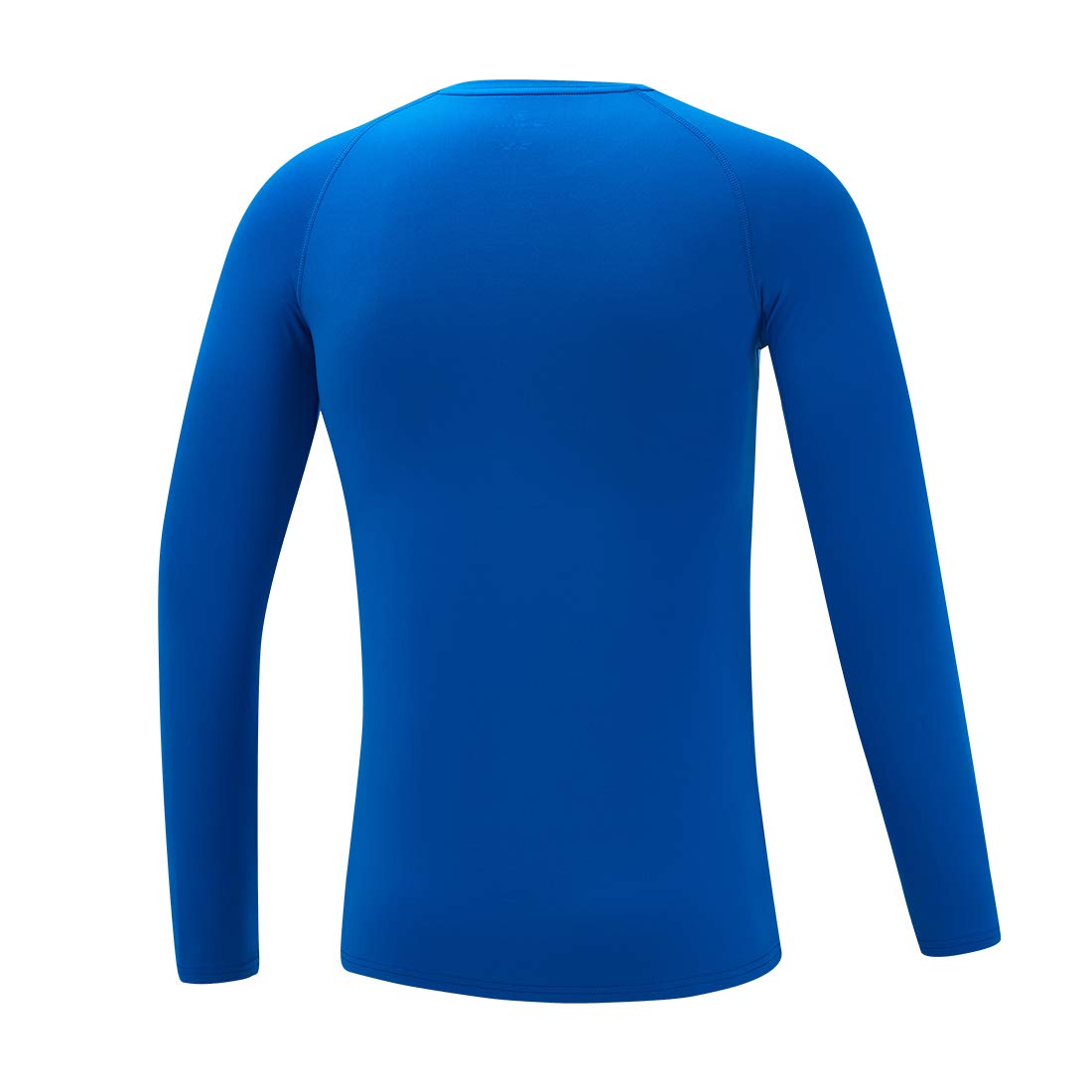 LEAO Youth Boys Compression Shirt Long Sleeve Fleece Quick Dry Sports Baselayer Soccer Baseball Basketball Undershirt Royal L