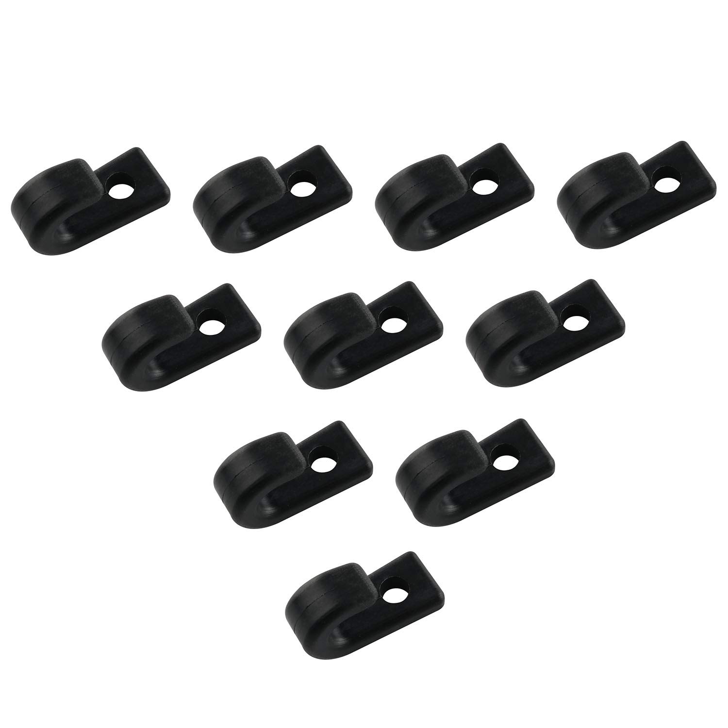 JCBIZ 10pcs 25x11X16mm Rigging Bungee Cords Nylon J-Hook for Kayaks Canoes Boats Fix with Rivets or Flat Head Screws