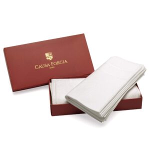 Causa Forcia Cotton Handkerchiefs for Men Thick Soft Turkish White Cotton, 12 Pack