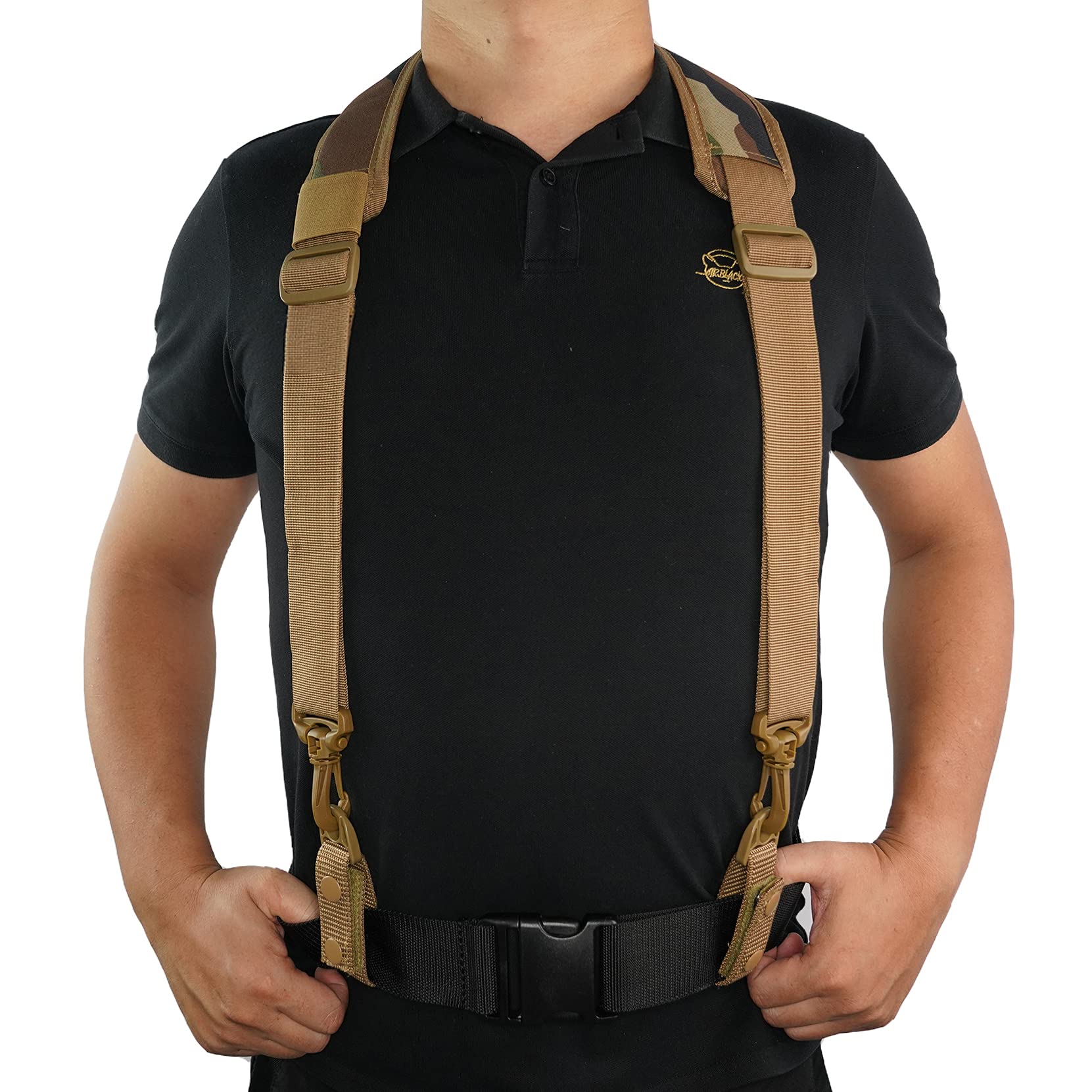 MELOTOUGH Police Duty Belt Suspenders Tactical Suspenders Law Enforcement Belt Harness with Belt Loop 4 pc, Khaki Color