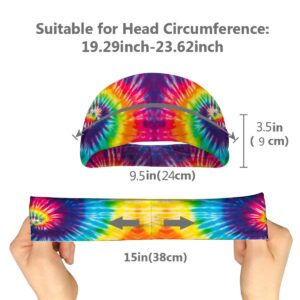 BLUBLU Tie Dye Colorful Rainbow Unisex Mens Womens Headband Sports Sweat Head Bands, Athletic Sweatbands Hair Band for Running, Workout, Gym, Cycling, Tennis, Yoga