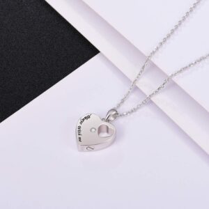 BEILIN 925 Sterling Silver Urn Necklace for Ashes for Women Keepsake Memorial Heart Cremation Jewelry for Ashes(Circle CZ heart)