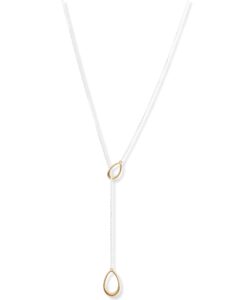 lucky brand two-tone teardrop 28" lariat necklace