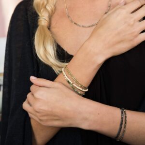 Scout Curated Wears - Women's Delicate Stone Wrap Bracelet & Necklace - Garnet/Silver - Stone of Health