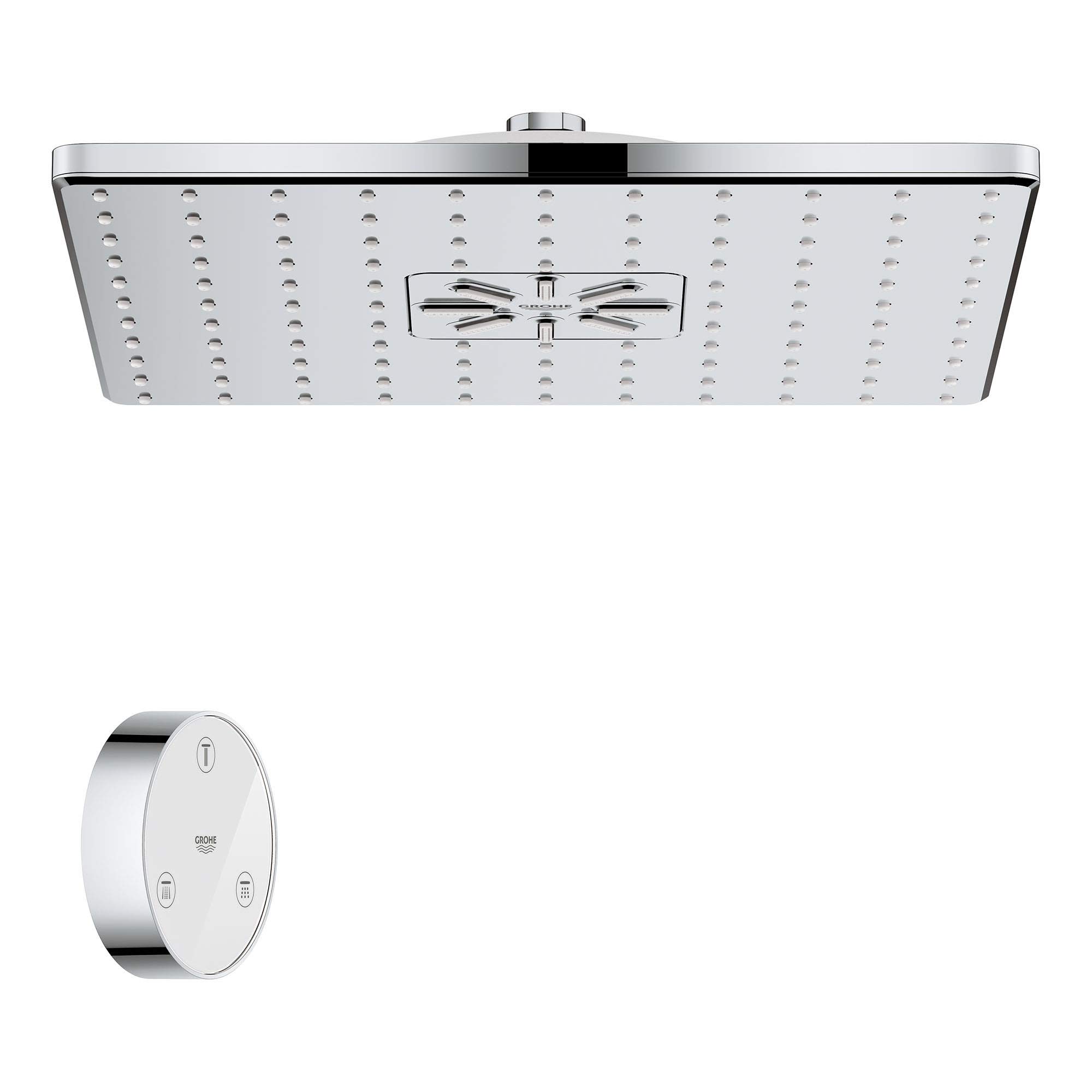 GROHE 26645000 Rainshower SmartConnect Showerhead with 2 Spray and Remote Control, Base Unit, Starlight Chrome