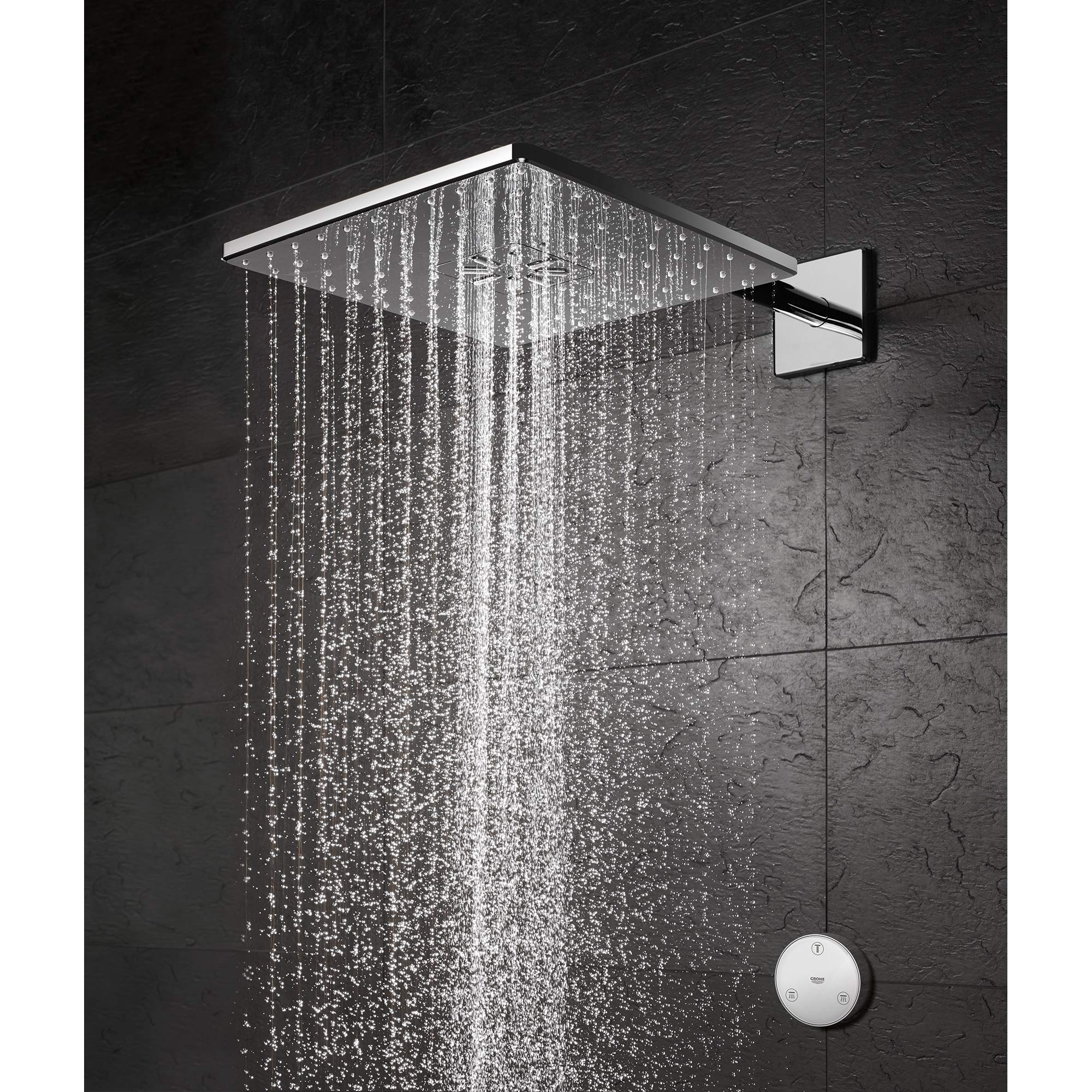 GROHE 26645000 Rainshower SmartConnect Showerhead with 2 Spray and Remote Control, Base Unit, Starlight Chrome