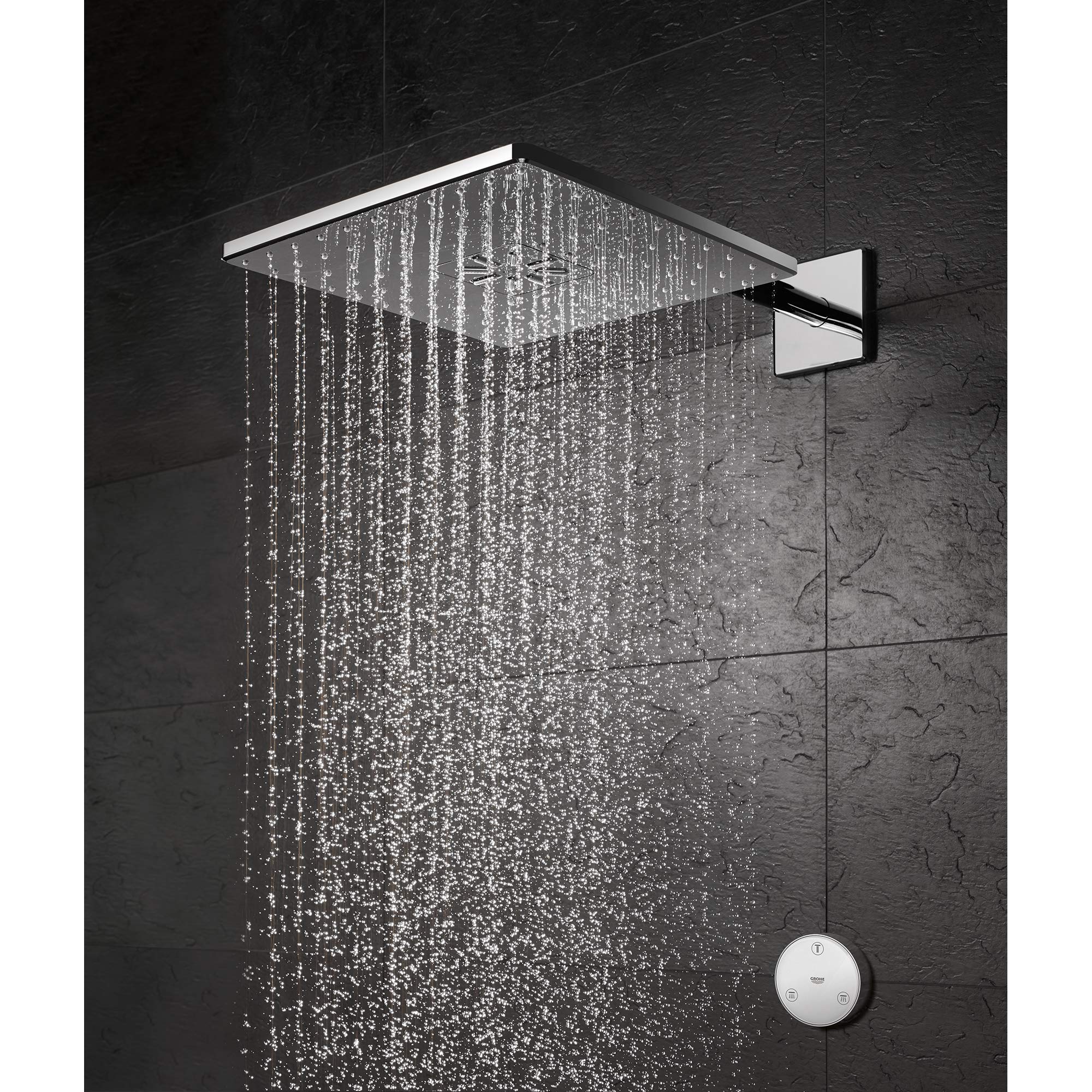 GROHE 26645000 Rainshower SmartConnect Showerhead with 2 Spray and Remote Control, Base Unit, Starlight Chrome