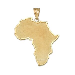 travel & destinations jewelry 14k yellow gold africa map pendant