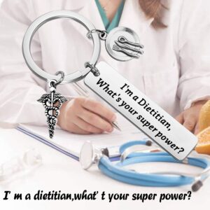 WSNANG Dietitian Gift Nutritionist Gift I'm a Dietitian What's Your Super Power Keychain RD Registered Dietitian Gifts Dietitian Graduation Gift (Dietitian KC)