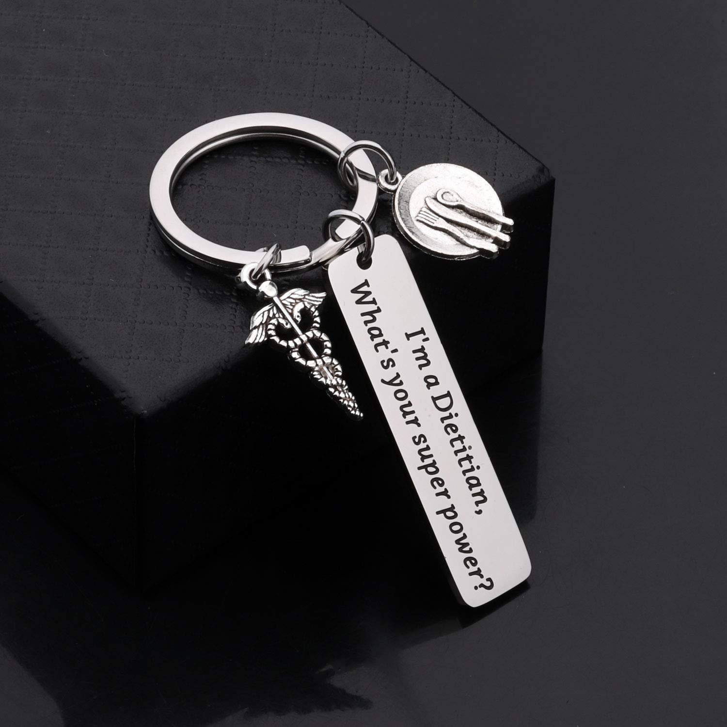 WSNANG Dietitian Gift Nutritionist Gift I'm a Dietitian What's Your Super Power Keychain RD Registered Dietitian Gifts Dietitian Graduation Gift (Dietitian KC)