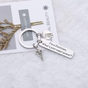 WSNANG Dietitian Gift Nutritionist Gift I'm a Dietitian What's Your Super Power Keychain RD Registered Dietitian Gifts Dietitian Graduation Gift (Dietitian KC)