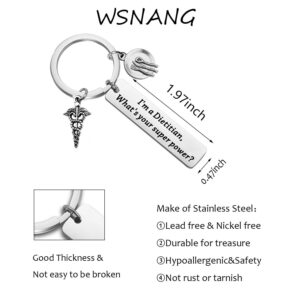 WSNANG Dietitian Gift Nutritionist Gift I'm a Dietitian What's Your Super Power Keychain RD Registered Dietitian Gifts Dietitian Graduation Gift (Dietitian KC)