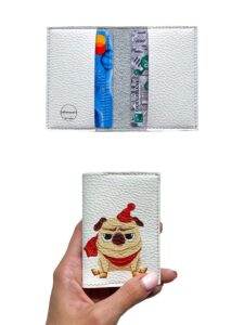 funny pug credit card wallet driver license eco leather holder id protector slim organizer keeper