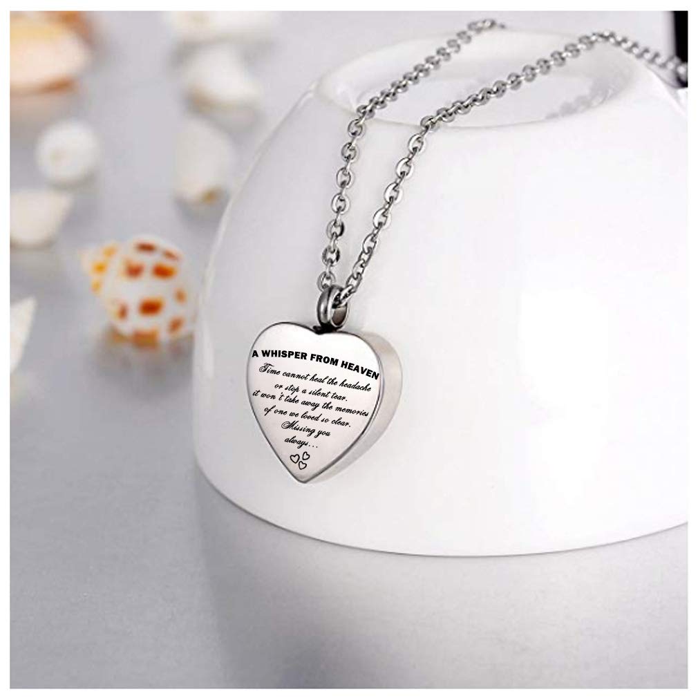 HaoQin jewelry Stainless Steel Necklace, Best Friends Urn Pendant Memorial Ash Keepsake Heart, Unisex