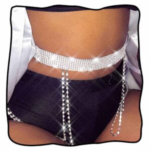 jeweky rhinestone waist belly chain silver crystal nightclub rave body chain jewelry for women