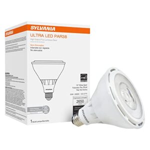 sylvania par38 high output led light bulb, 150w = 25w, non-dimmable, wet rated, 2500 lumens, 3000k, white - 1 pack (74795)