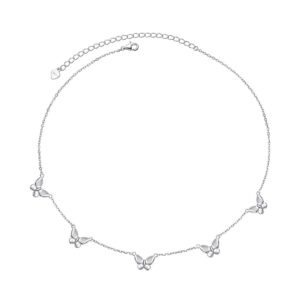 daochong 925 sterling silver dainty butterfly choker necklace for women jewelry birthday christmas