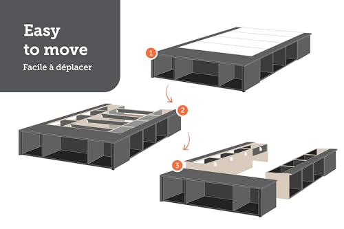 South Shore Flexible Platform Bed with Storage and Baskets, Full, Pure White