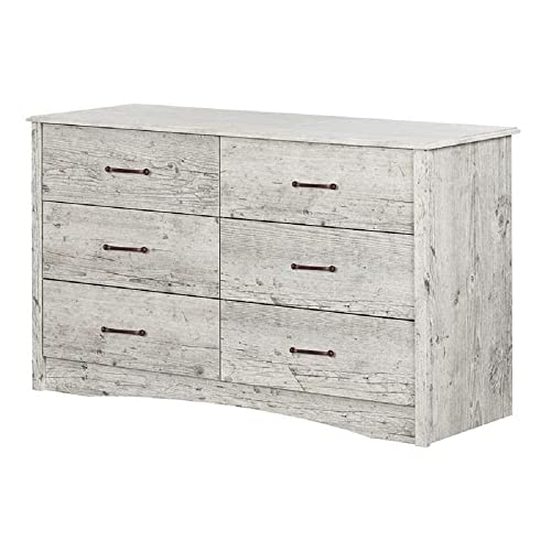 South Shore Helson 6-Drawer Double Dresser, 19.5x53.5x31.25 Inch (Pack of 1), Seaside Pine