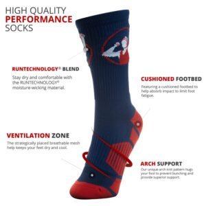 ChalkTalkSPORTS Wrestling Athletic Mid-Calf Woven Socks | Wrestler Socks | Navy