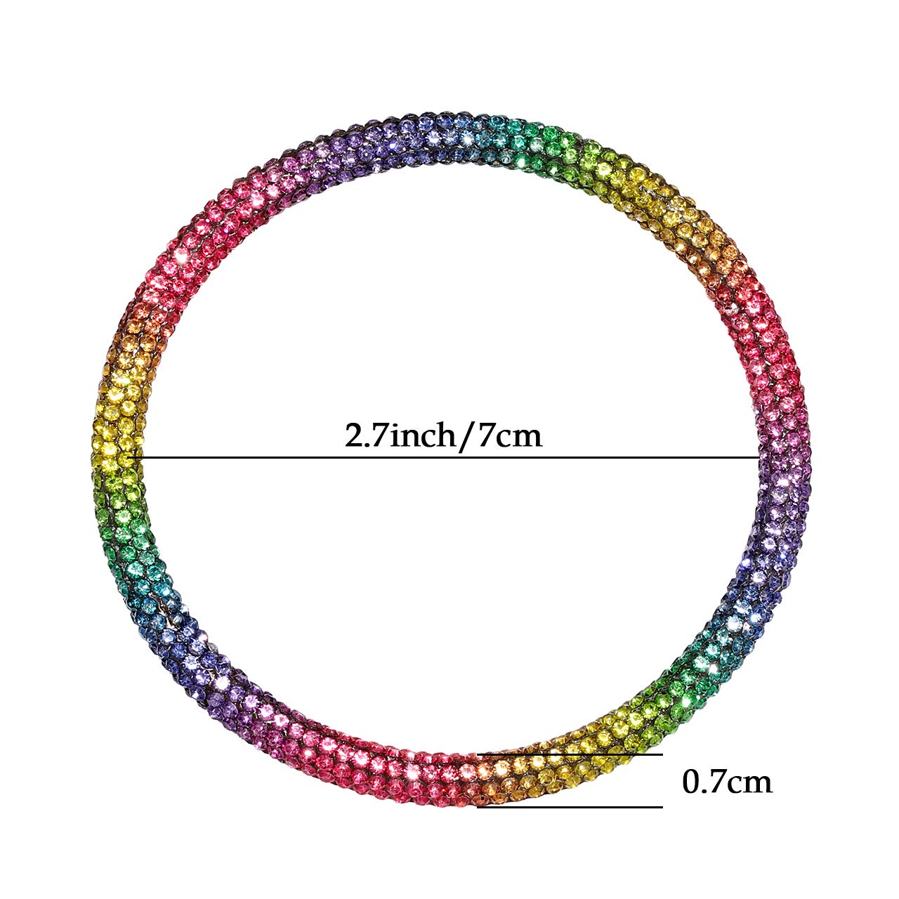 ZITULRY Crystaldust Bangle Bracelets for Women Stardust Wrap Bangle Rhinestone Multi-Layer Bracelets Set Wristband for Girls (colorful)