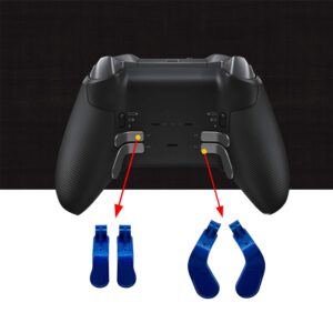 13 in 1 Thumbsticks for Elite Series 2 - D-Pads Kits + 4 Paddles Hair Trigger Buttons (Mini & Medium) Replacement for Xbox One Elite Series 2 Controller & Elite Series 2 Core (Plating Blue)