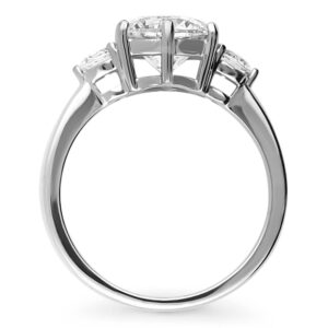 BERRICLE Sterling Silver 3-Stone Wedding Engagement Rings Round Cubic Zirconia CZ Ring for Women, Rhodium Plated Size 10