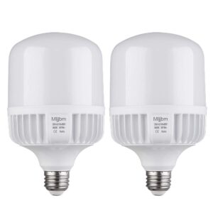 velnex high watt led bulbs 250w-300w equivalent, 35w bright white 6000k high intensity shop light, 3675 lumens led commercial for garage,area light, warehouse backyard office etc.(2 pack)