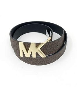 michael kors womens mk logo reversible belt brown/black (l)