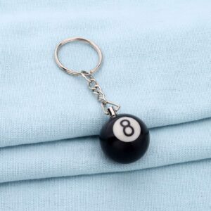 POTIY Billiards Ball Keyring Pool Player Gift Pool Ball Lucky 8 Ball Charm Keychain Gift for Billiards Lover (keychain)