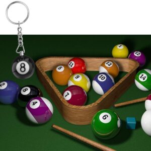 POTIY Billiards Ball Keyring Pool Player Gift Pool Ball Lucky 8 Ball Charm Keychain Gift for Billiards Lover (keychain)