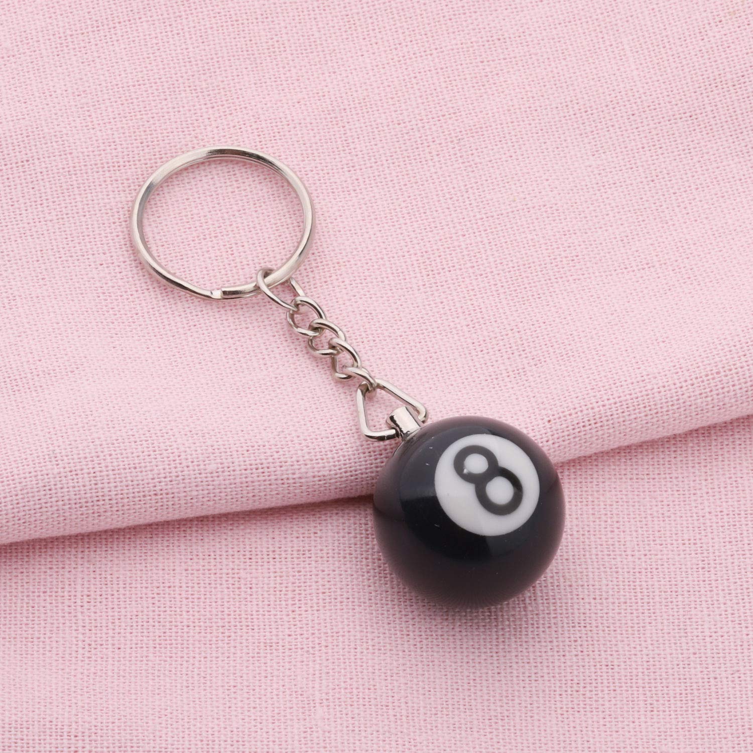 POTIY Billiards Ball Keyring Pool Player Gift Pool Ball Lucky 8 Ball Charm Keychain Gift for Billiards Lover (keychain)