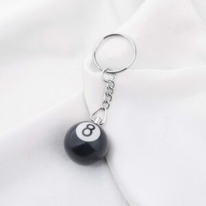 POTIY Billiards Ball Keyring Pool Player Gift Pool Ball Lucky 8 Ball Charm Keychain Gift for Billiards Lover (keychain)