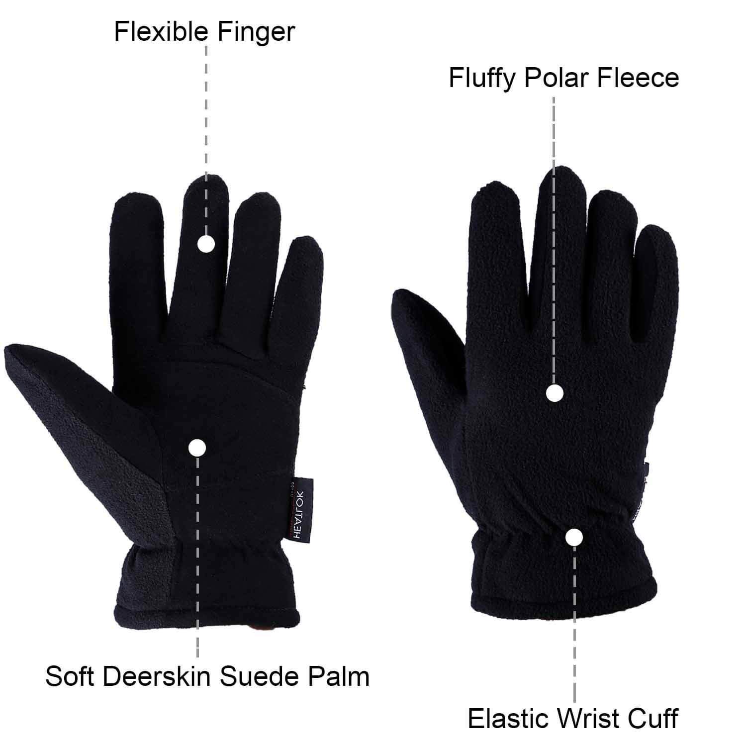 OZERO Winter Gloves for Men Women: Ski Warm Gloves for Cold Weather - M Denim & Black Snow Waterproof Gloves Heated