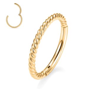 funlmo 16g nose ring hoop 316l surgical steel septum ring conch daith tragus rook piercing jewelry cartilage helix earring lip ring 10mm gold