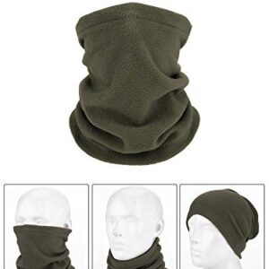 4 Pieces Winter Neck Warmers Fleece Gaiter Windproof Face Covering (Coffee, Black, Light Grey, Army Green,Medium)