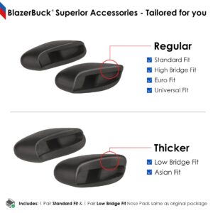 BLAZERBUCK Replacement Nose Pads Nose Piece for Oakley Flak 2.0/Flak 2.0 XL/Flak 2.0 Asian Fit/Flak XS/Flak XXS Sunglasses - Black