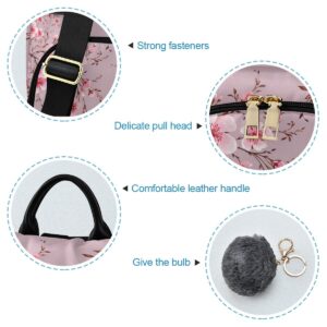 ALAZA Pink Floral Cherry Blossom Backpack Purse for Women Anti Theft Fashion Back Pack Shoulder Bag