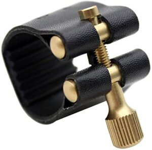 jiayouy professional tenor sax saxophone mouthpiece leather ligature fastener black