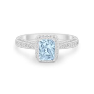 blue apple co. simulated aquamarine cubic zirconia size-10 art deco vintage emerald cut wedding engagement ring round simulated cubic zirconia 925 sterling silver