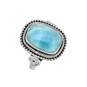 yotreasure natural larimar solid 925 sterling silver ring jewelry