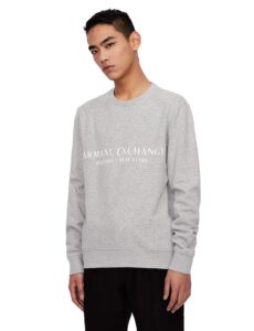 a | x armani exchange men's pullover city sweatshirt, alloy heather, s