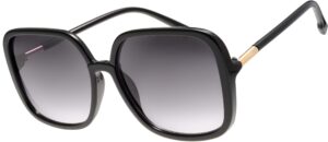 the fresh women's oversized square jackie o hybrid butterfly fashion sunglasses - exquisite packaging (730003- black, gradient black)