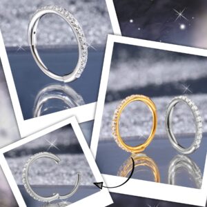 OUFER Nose Rings Hoops, 20G Hoop Nose Ring, 8mm Nosril Piercing Hoop, Stainless Steel Cartilage Tragus Helix Earrings Cartilage Earring 20g Nose Hoop for Women Men