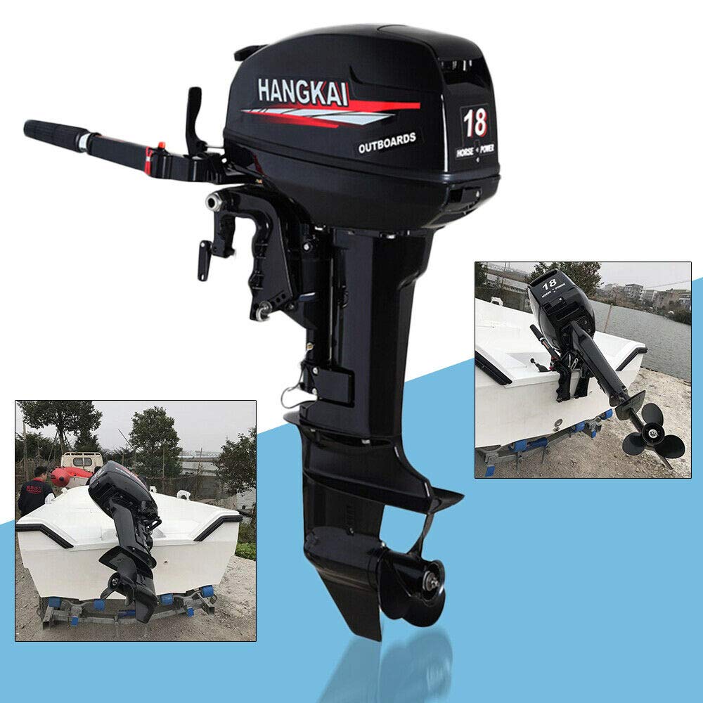 18HP Outboard Motors 2 Stroke Water-Cooled Short Shaft Outboard Boat Motor,246CC Heavy Duty Boat Motor Fishing Boat Kayak Engine with CDI Air Cooling System