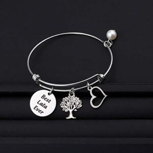 MAOFAED Grandmother Gift Best Lala Ever Lala Mother’s Day Gift For Lala Family Jewelry Birthday Gift For Grandma (best lala ever)