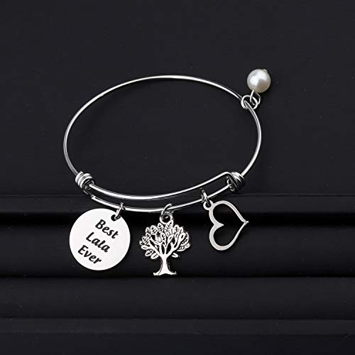 MAOFAED Grandmother Gift Best Lala Ever Lala Mother’s Day Gift For Lala Family Jewelry Birthday Gift For Grandma (best lala ever)