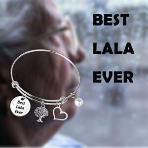 MAOFAED Grandmother Gift Best Lala Ever Lala Mother’s Day Gift For Lala Family Jewelry Birthday Gift For Grandma (best lala ever)